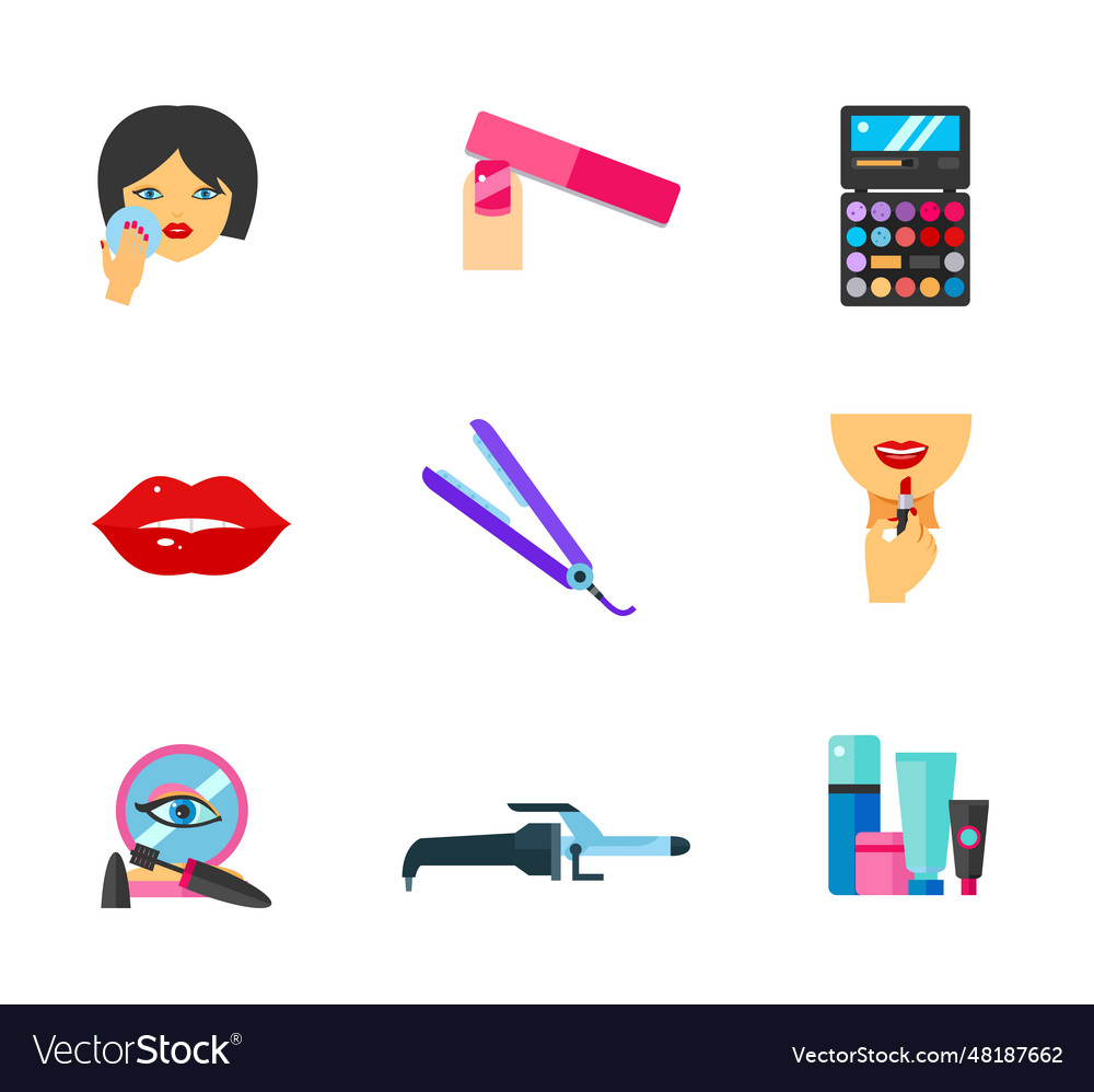 Makeup icon set Royalty Free Vector Image - VectorStock