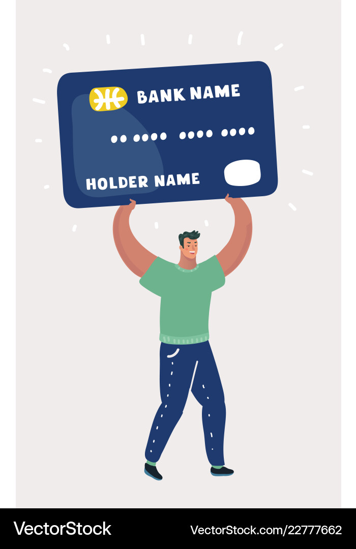 Man bearing credit card Royalty Free Vector Image