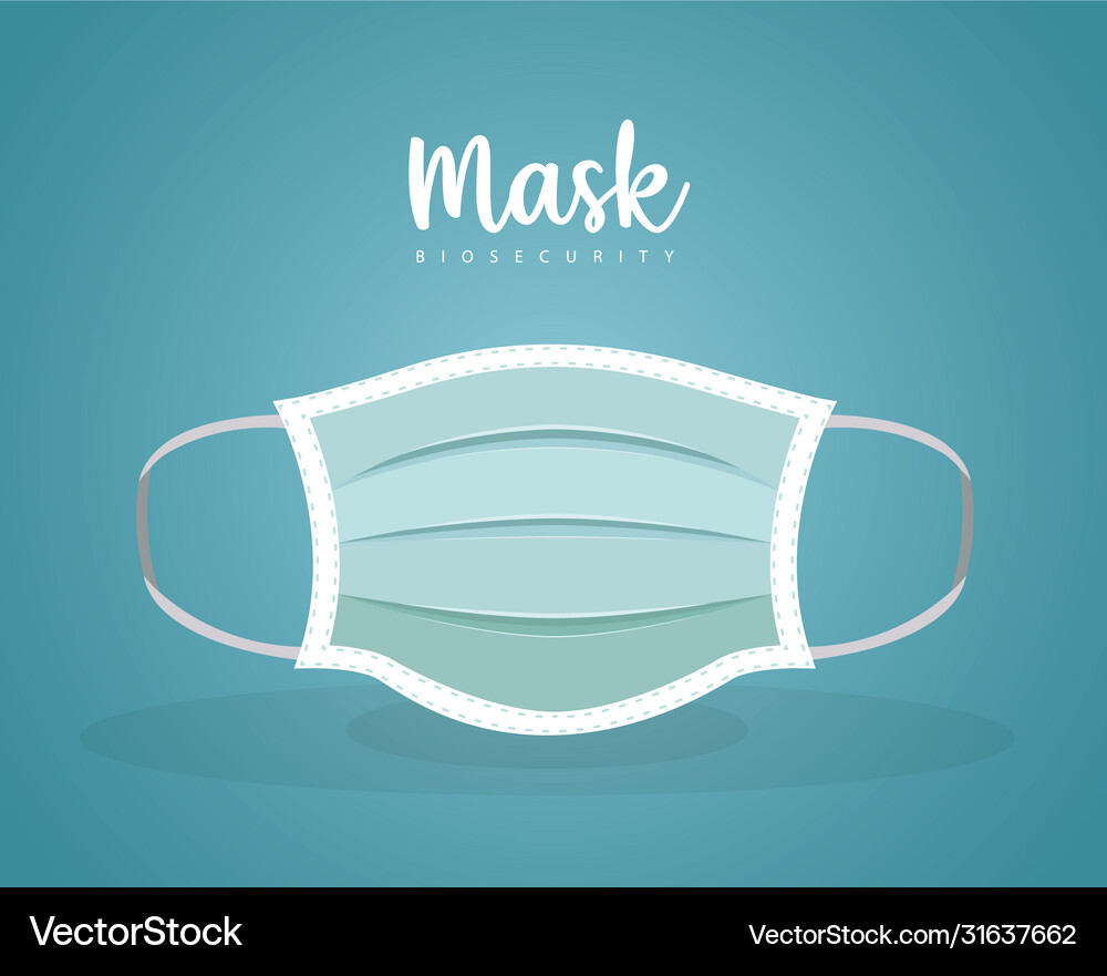 Medical blue mask design Royalty Free Vector Image