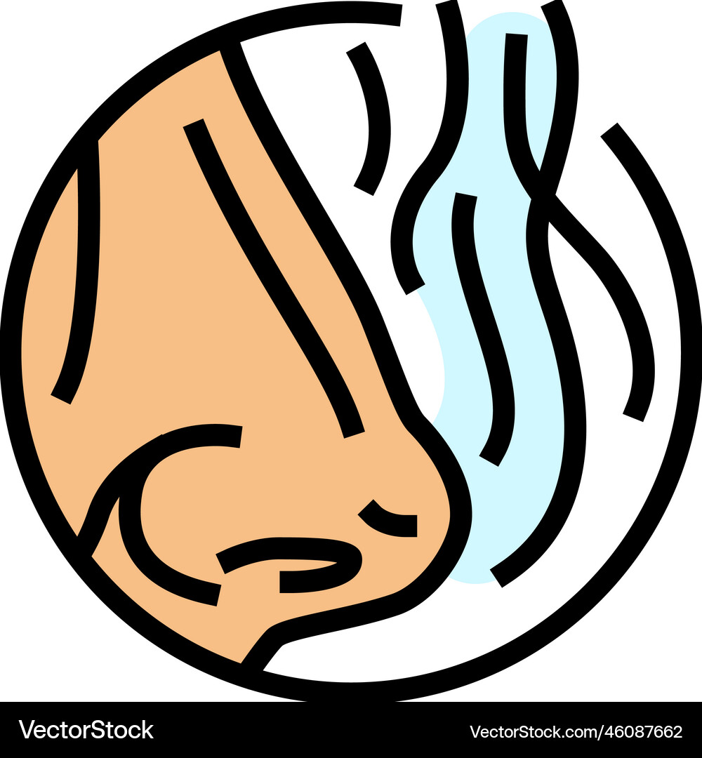 Nose smell color icon Royalty Free Vector Image