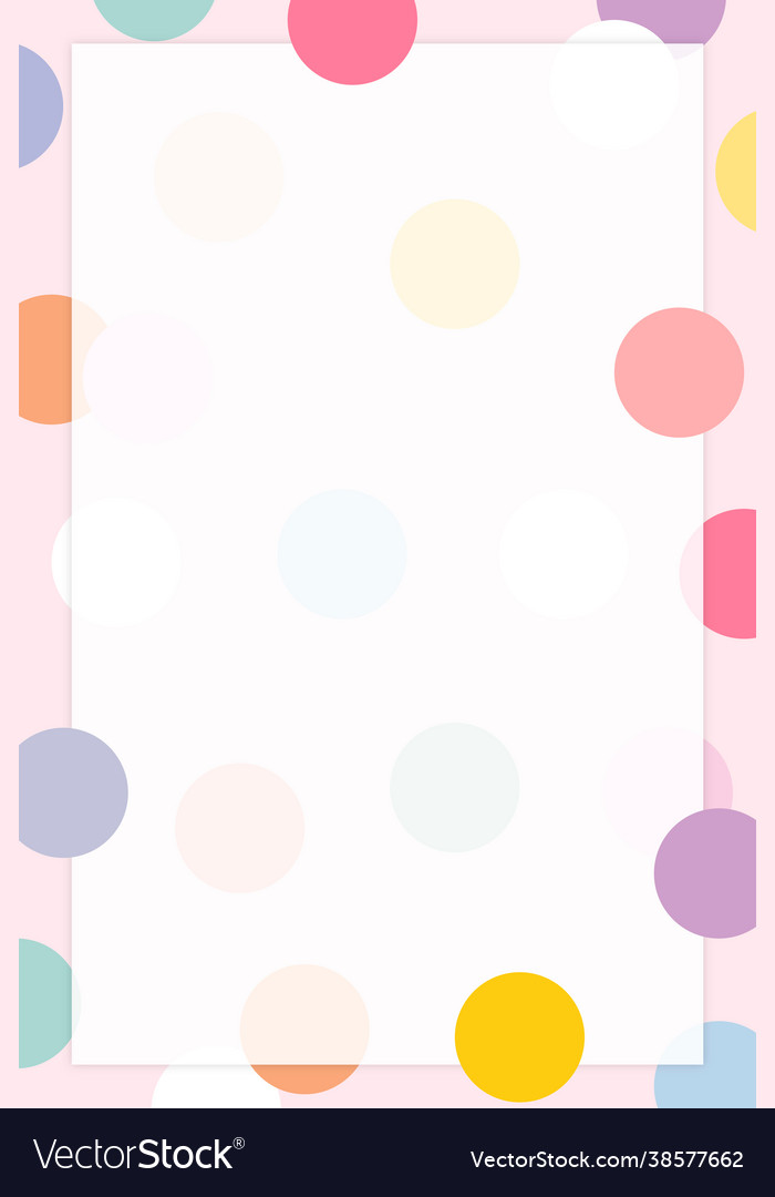 Pastel polka dot frame in cute pattern Royalty Free Vector