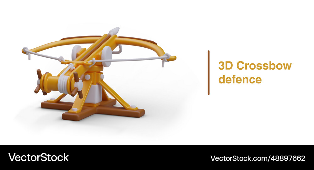 Poster with 3d realistic crossbow toy weapon Vector Image