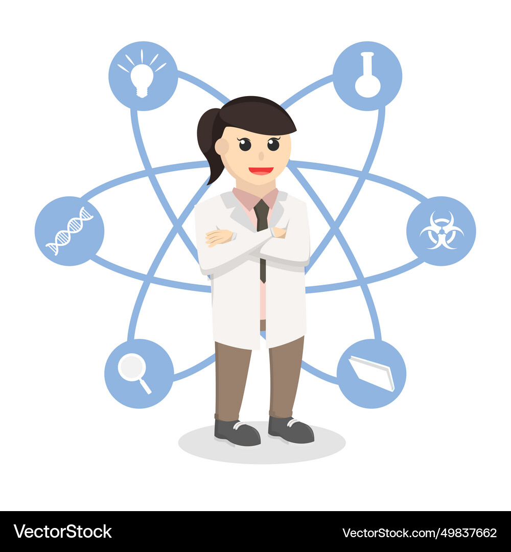Scientists woman icon design character on white Vector Image