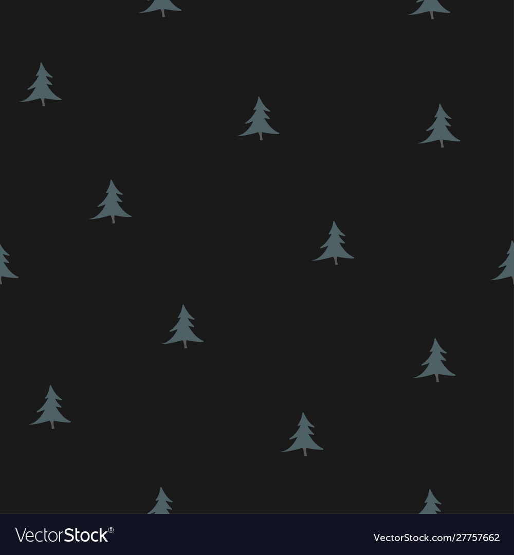 Seamless tree pattern on black Royalty Free Vector Image