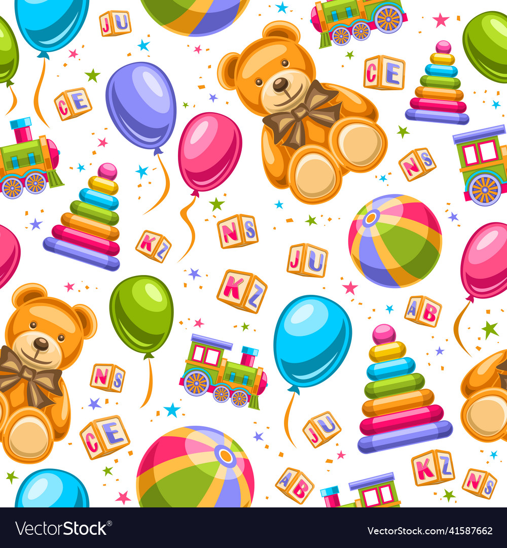 Toys seamless pattern Royalty Free Vector Image