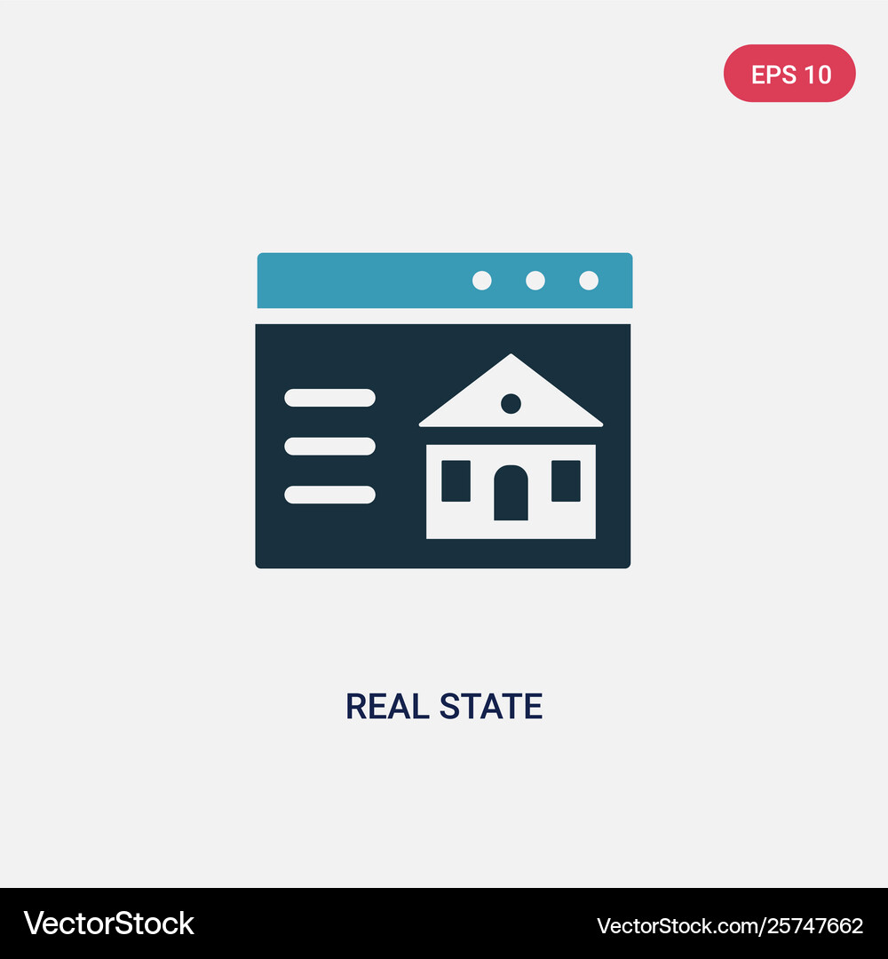 Two color real state icon from estate Royalty Free Vector