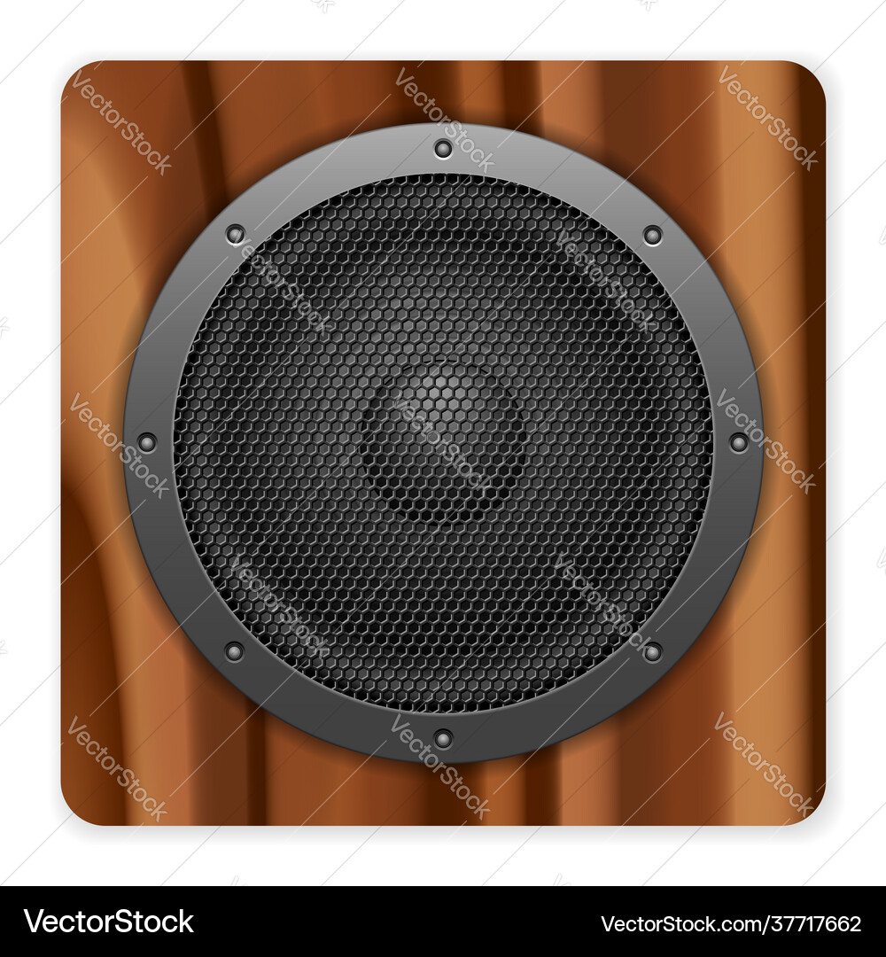Wooden sound speaker icon Royalty Free Vector Image