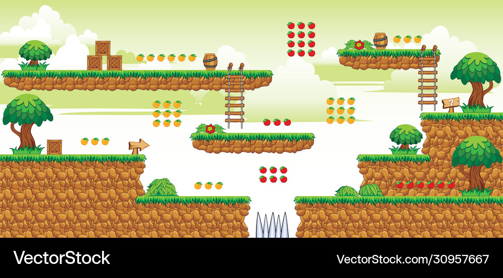 2D Platform Tileset Royalty Free Vector Image - VectorStock