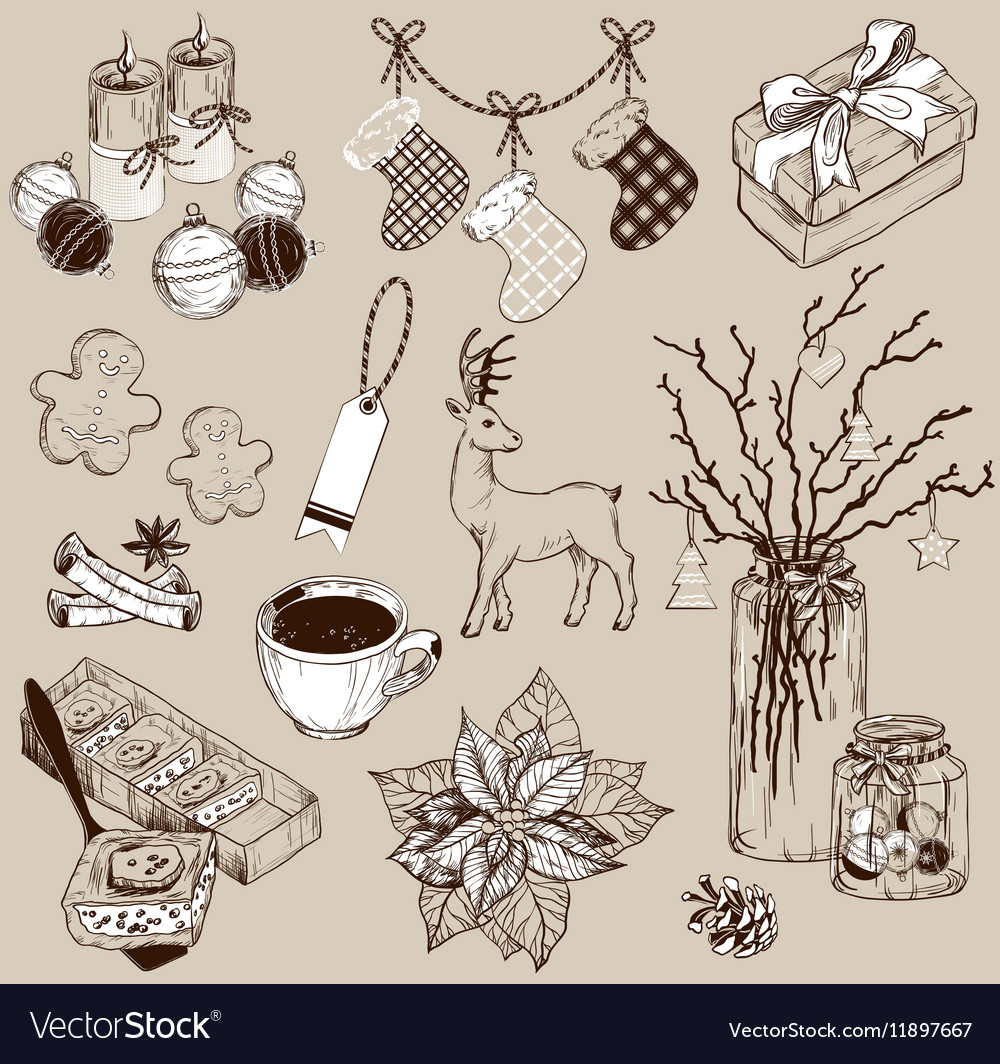Christmas collection of design elements Royalty Free Vector