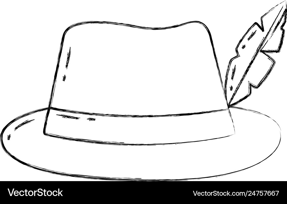 Classic hat with feather fashion Royalty Free Vector Image