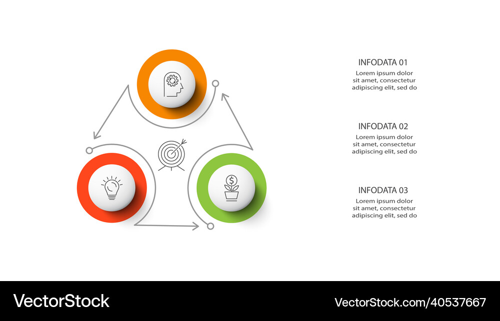 Diagram concept for infographic with 3 steps Vector Image