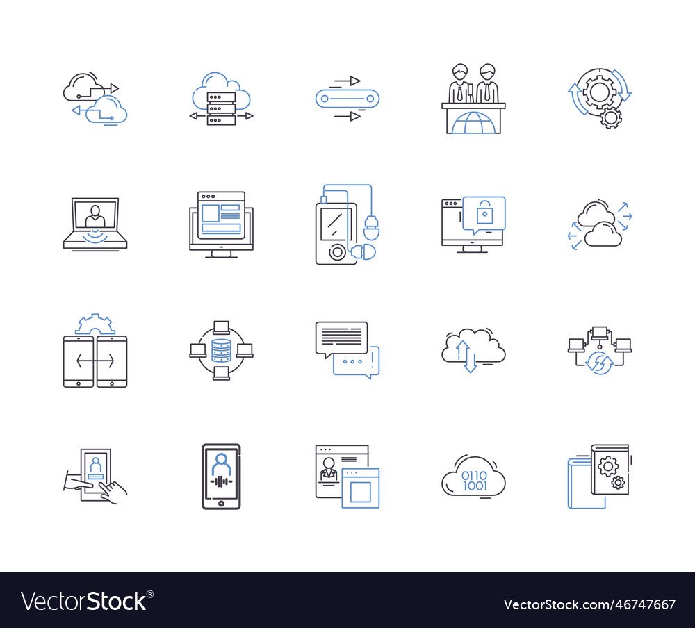 Digital devices outline icons collection Vector Image Digital devices outline icons collection Vector Image