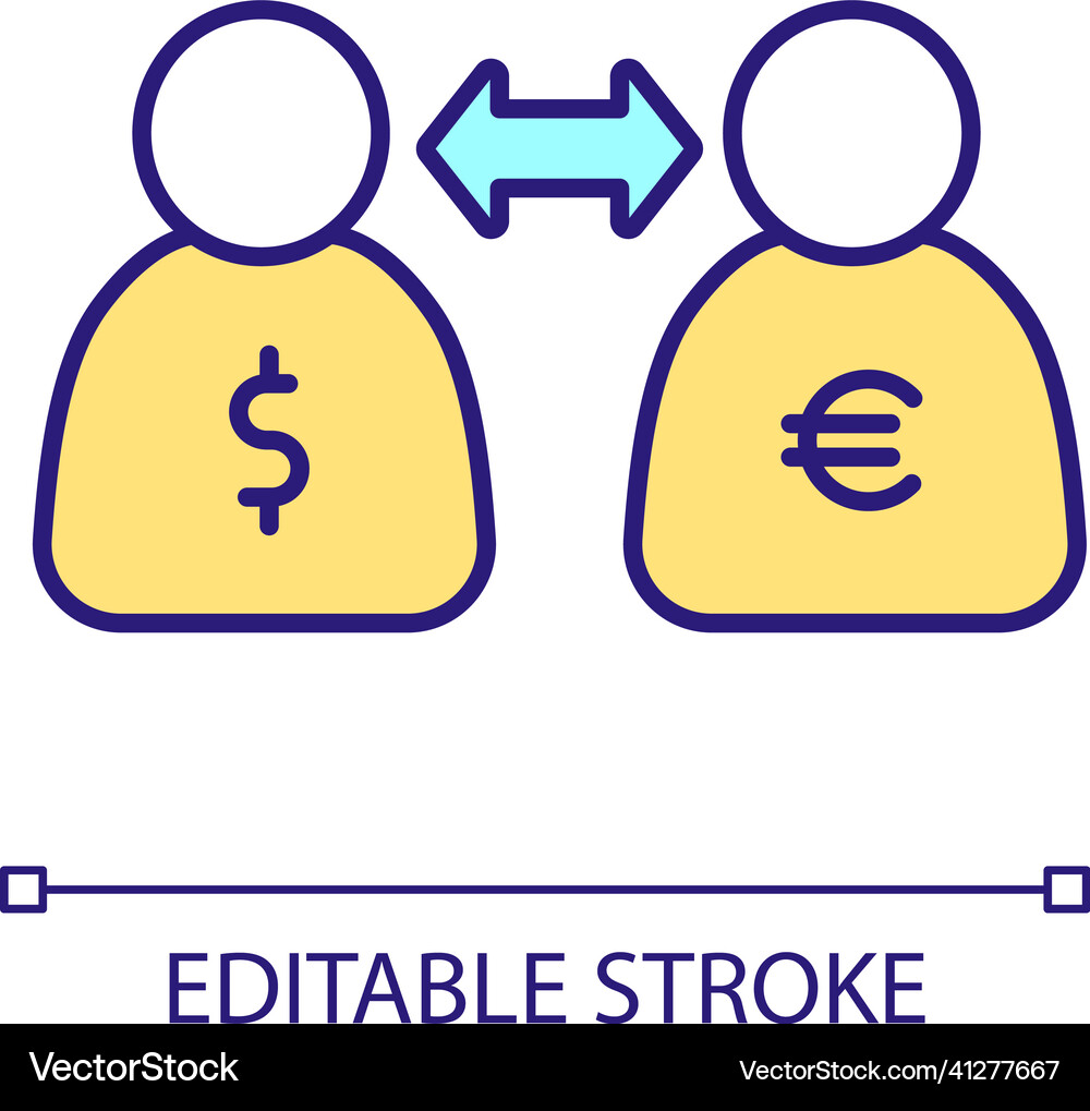 Foreign currency exchange rgb color icon Vector Image
