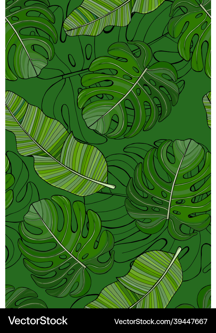 Green tropical pattern Royalty Free Vector Image
