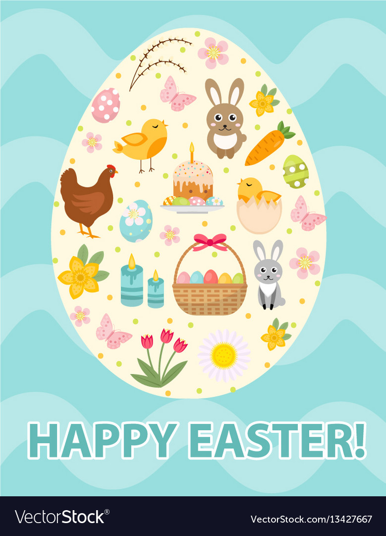 Happy easter greeting card flyer poster Royalty Free Vector