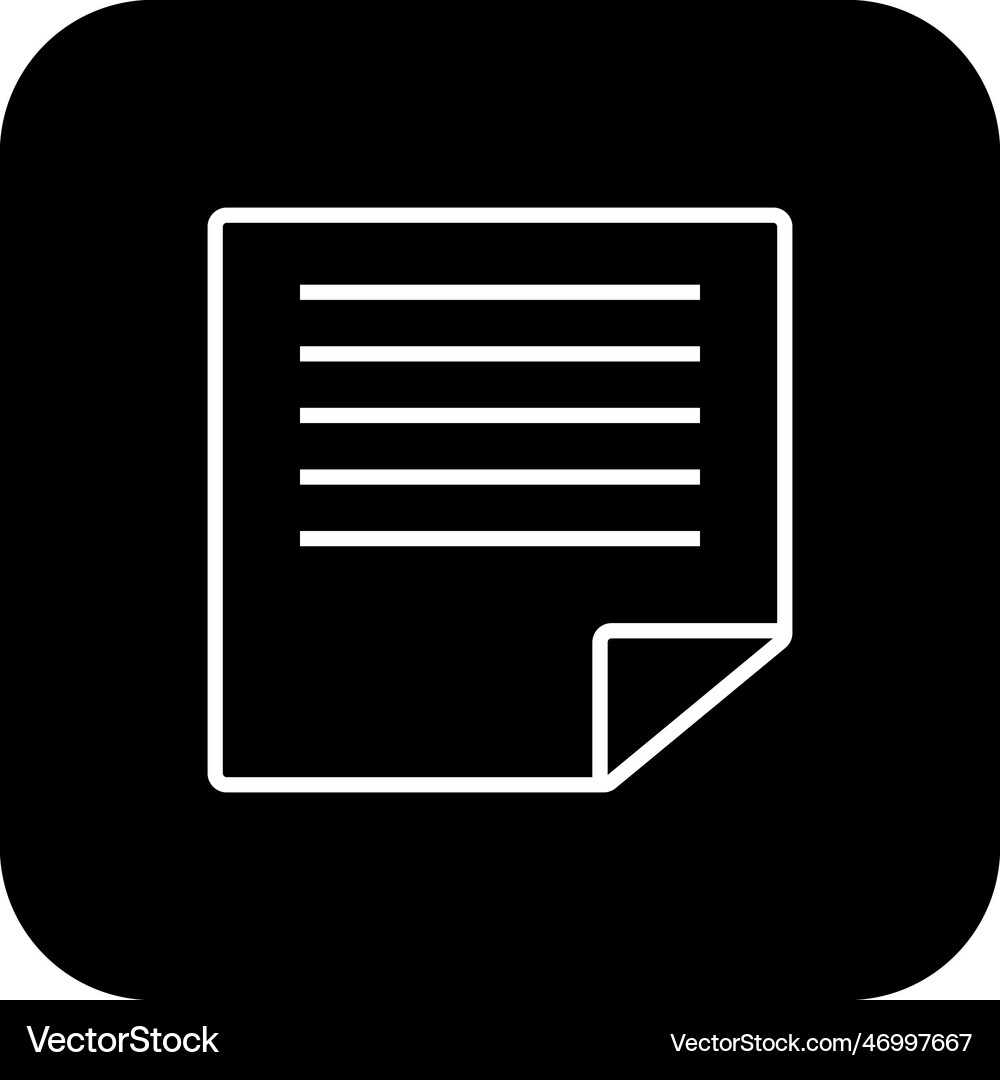 Note business and office icon with black filled Vector Image
