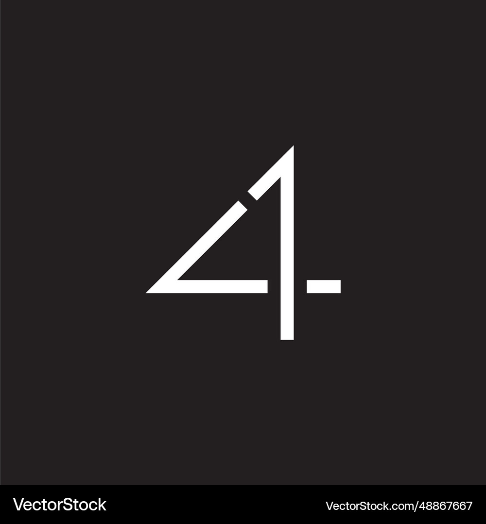 Number 1 4 lines geometric symbol simple logo Vector Image