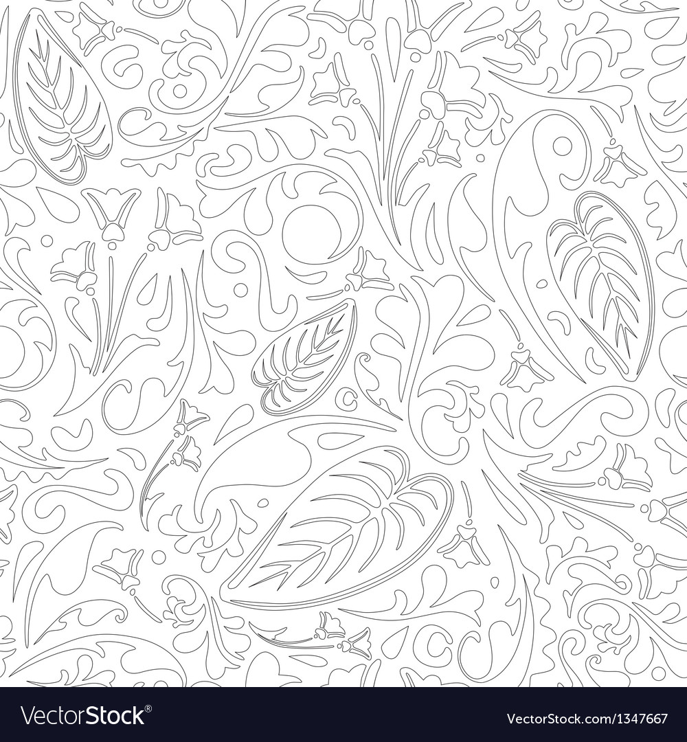 Outlined floral pattern Royalty Free Vector Image