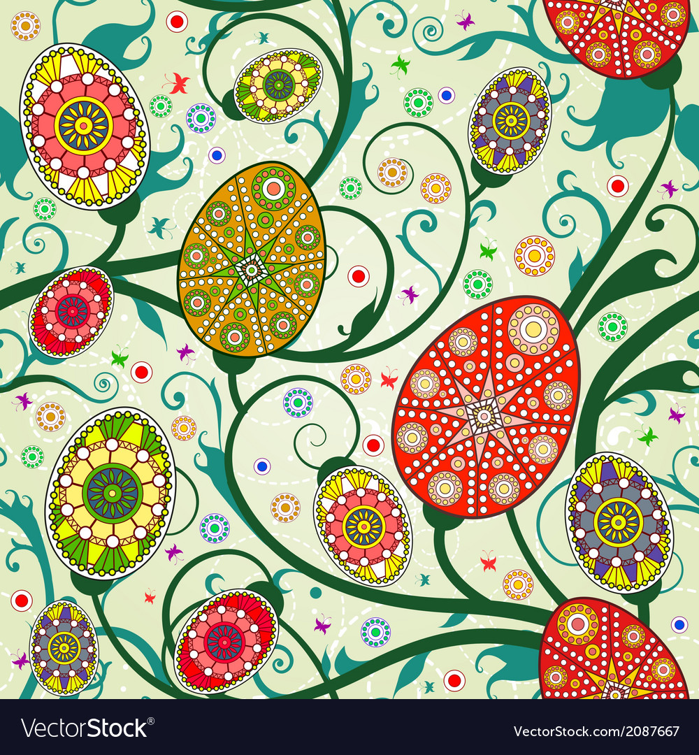 Seamless spring pattern with easter eggs Vector Image