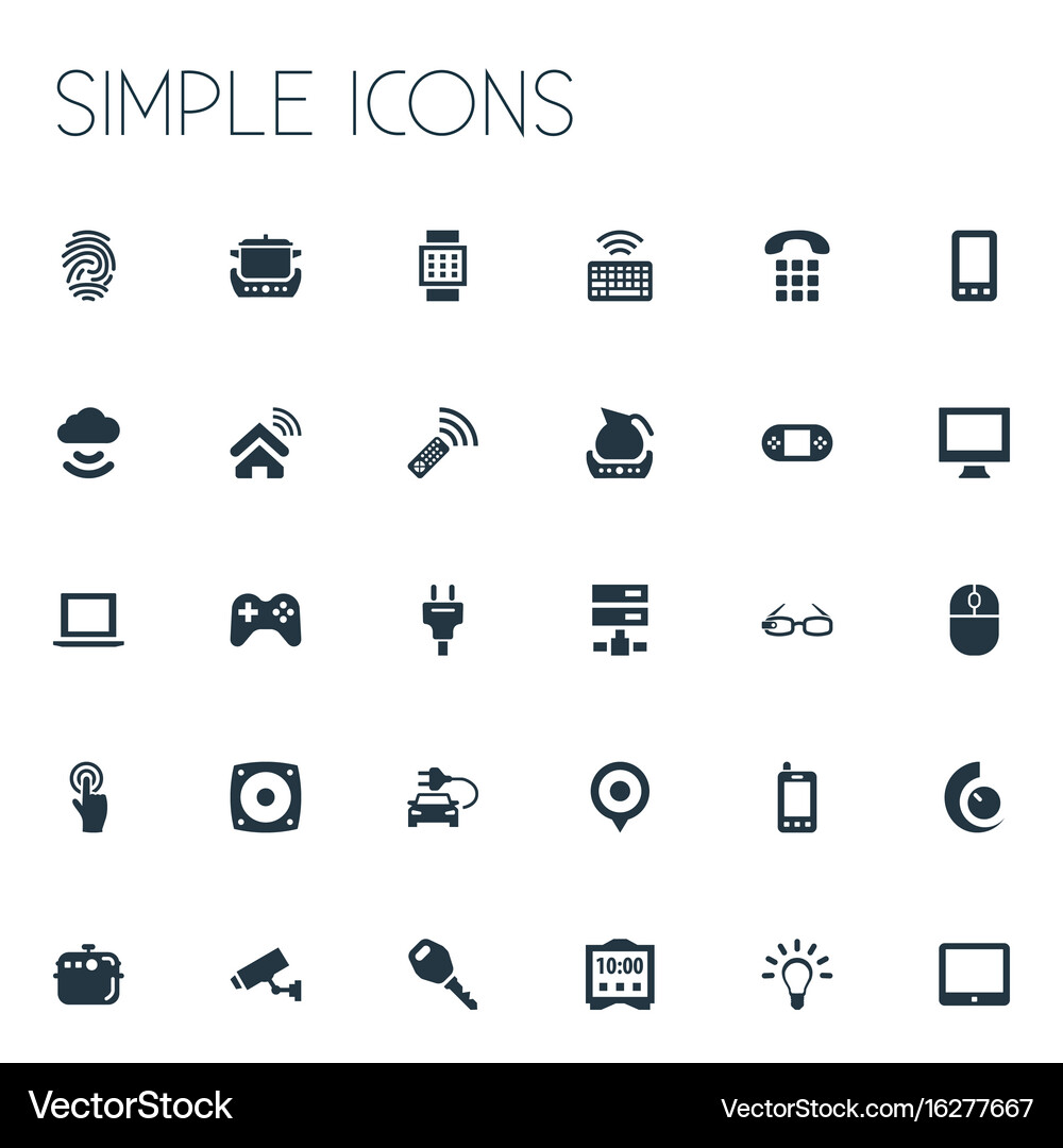 Set of simple internet icons Royalty Free Vector Image
