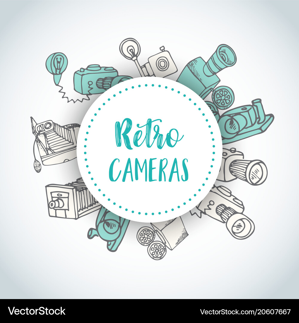 Sketchy hand drawn cinema card Royalty Free Vector Image