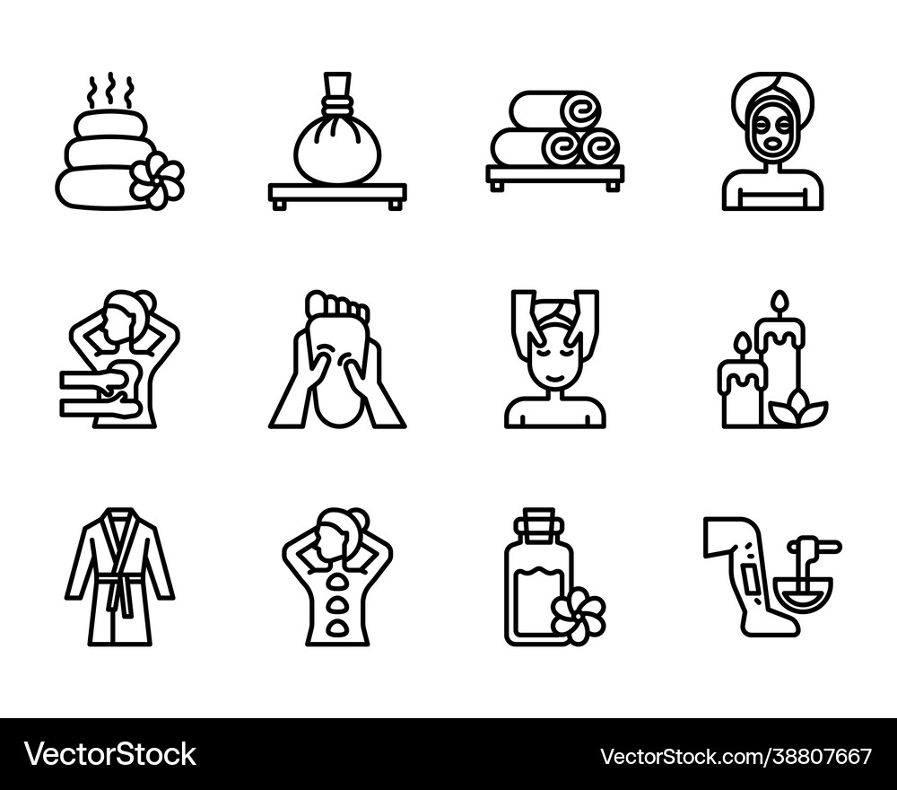 Spa outline icon and symbol for website Royalty Free Vector