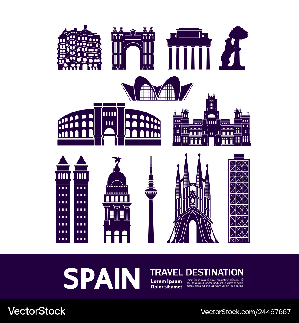Spain travel destination Royalty Free Vector Image