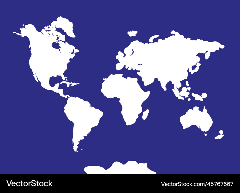 World map with continents atlas planet earth blue Vector Image