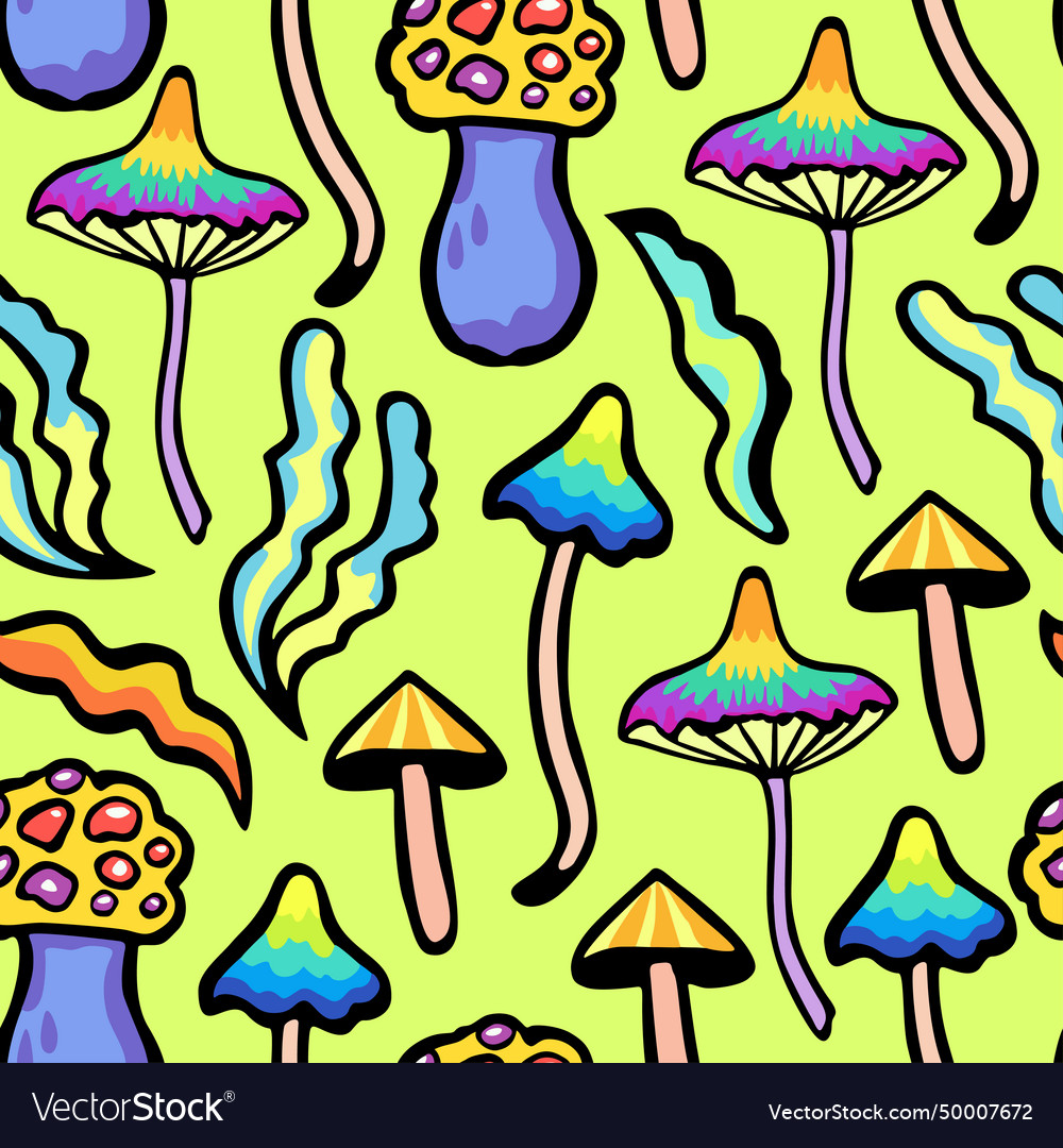 Bright colorful seamless pattern with psychedelic Vector Image