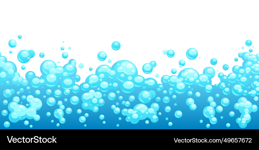 Cartoon soap foam background bubbles of liquid Vector Image