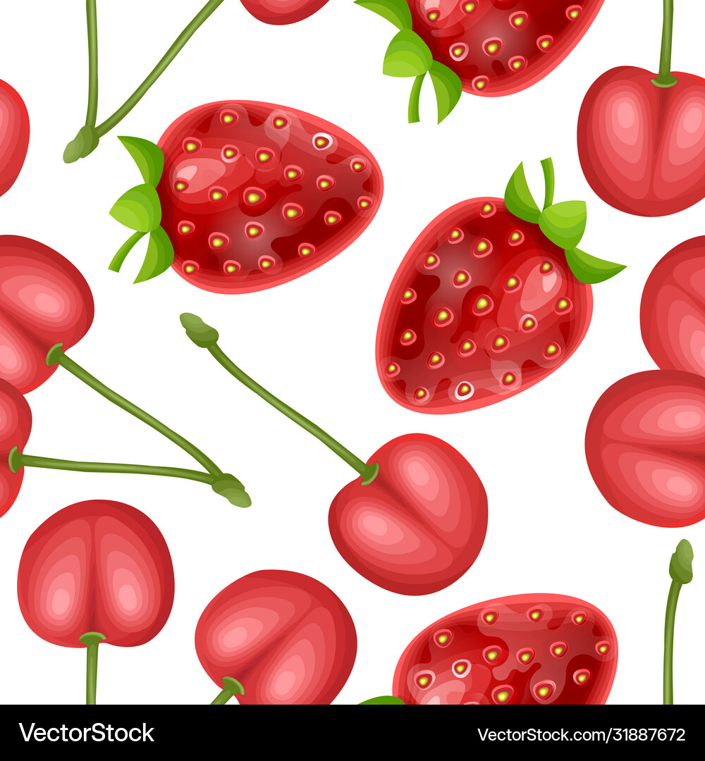 Cute seamless pattern with strawberry Royalty Free Vector