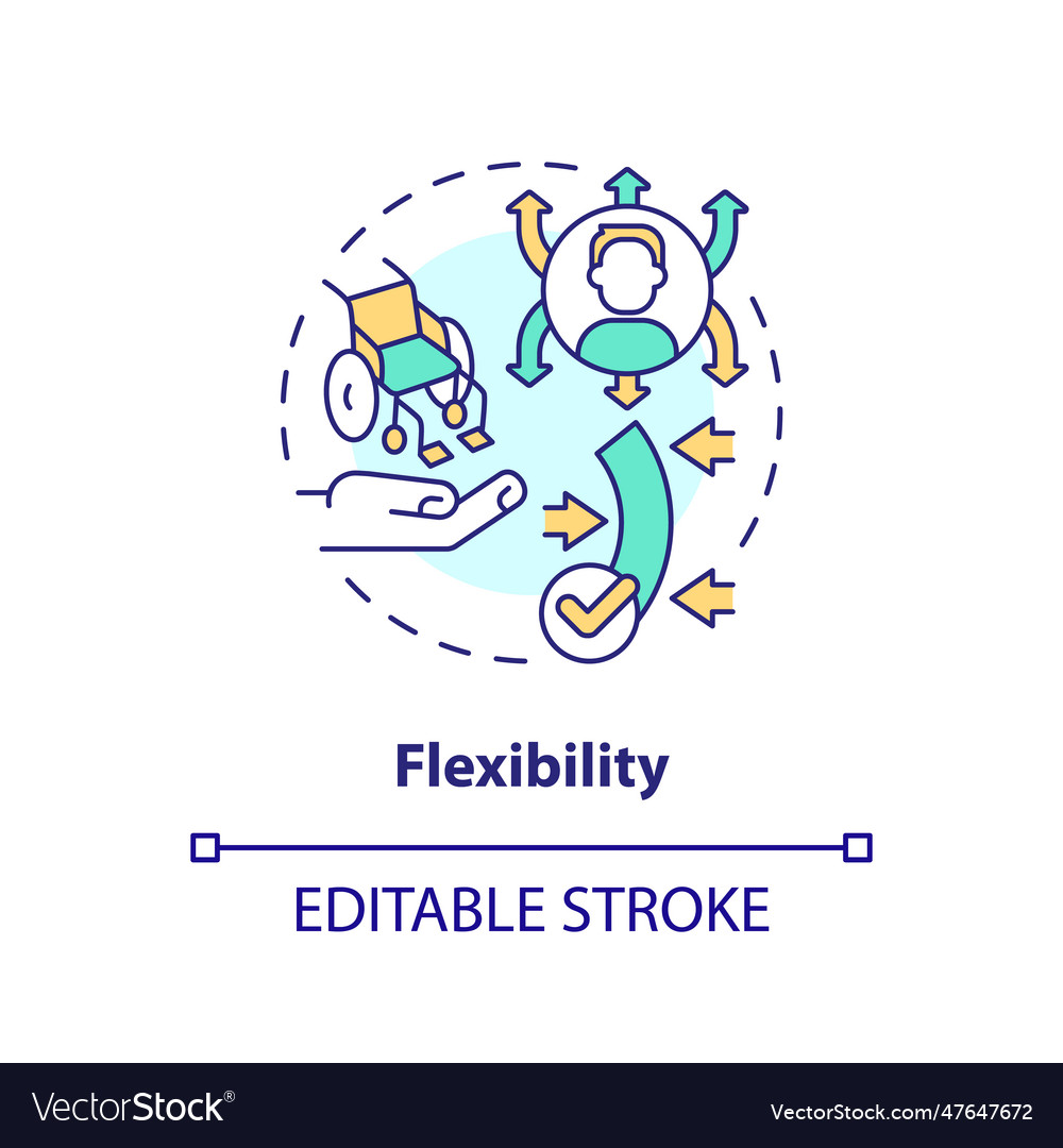 Flexibility concept icon Royalty Free Vector Image