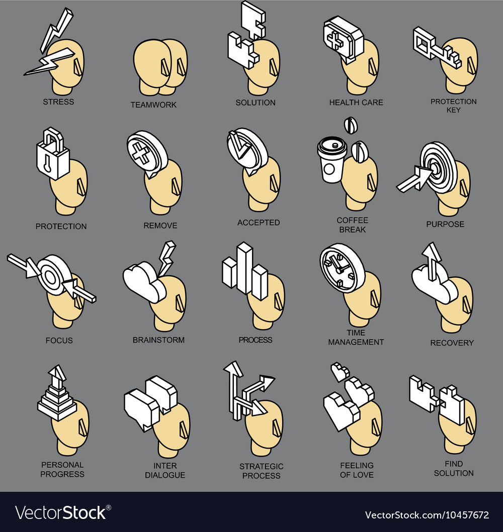 Human brain process Royalty Free Vector Image - VectorStock