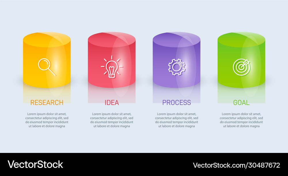 Infographic design with icons and 4 options or Vector Image