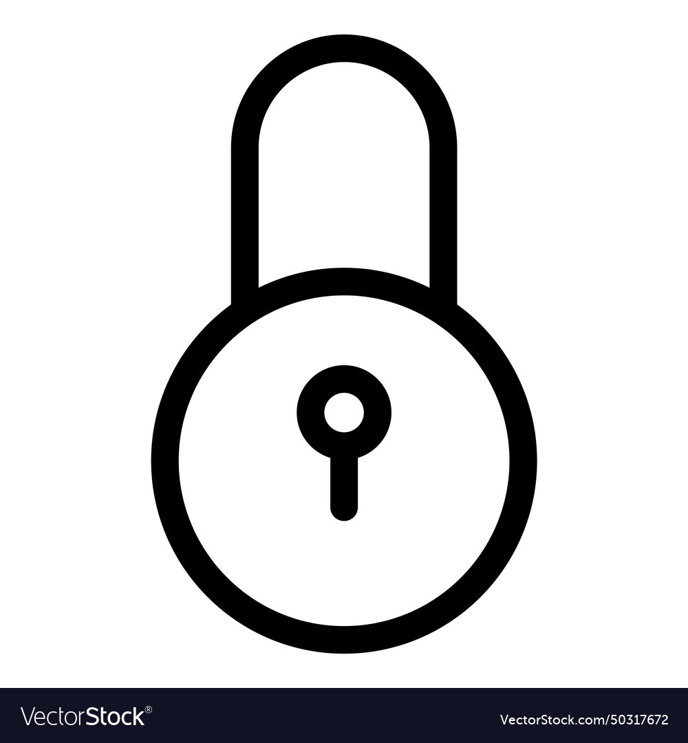 Lock flat icon isolated on white background Vector Image