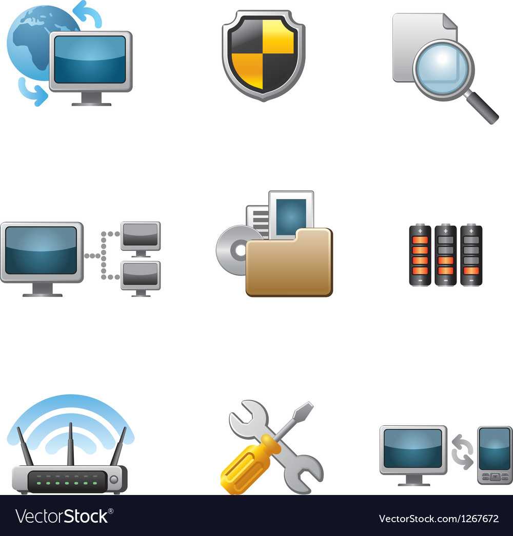Network icon set Royalty Free Vector Image - VectorStock