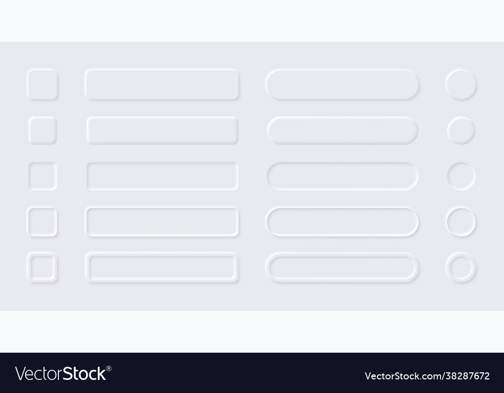 Neumorphic ui buttons modern minimal web layout Vector Image Neumorphic ui buttons modern minimal web layout Vector Image