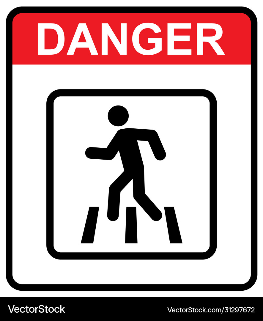 No walk icon access for pedestrians prohibition Vector Image