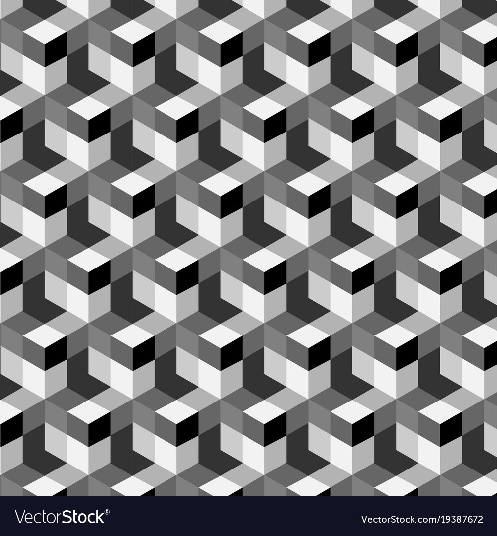 Seamless Abstract Cube Pattern Colorful Design Vector Image