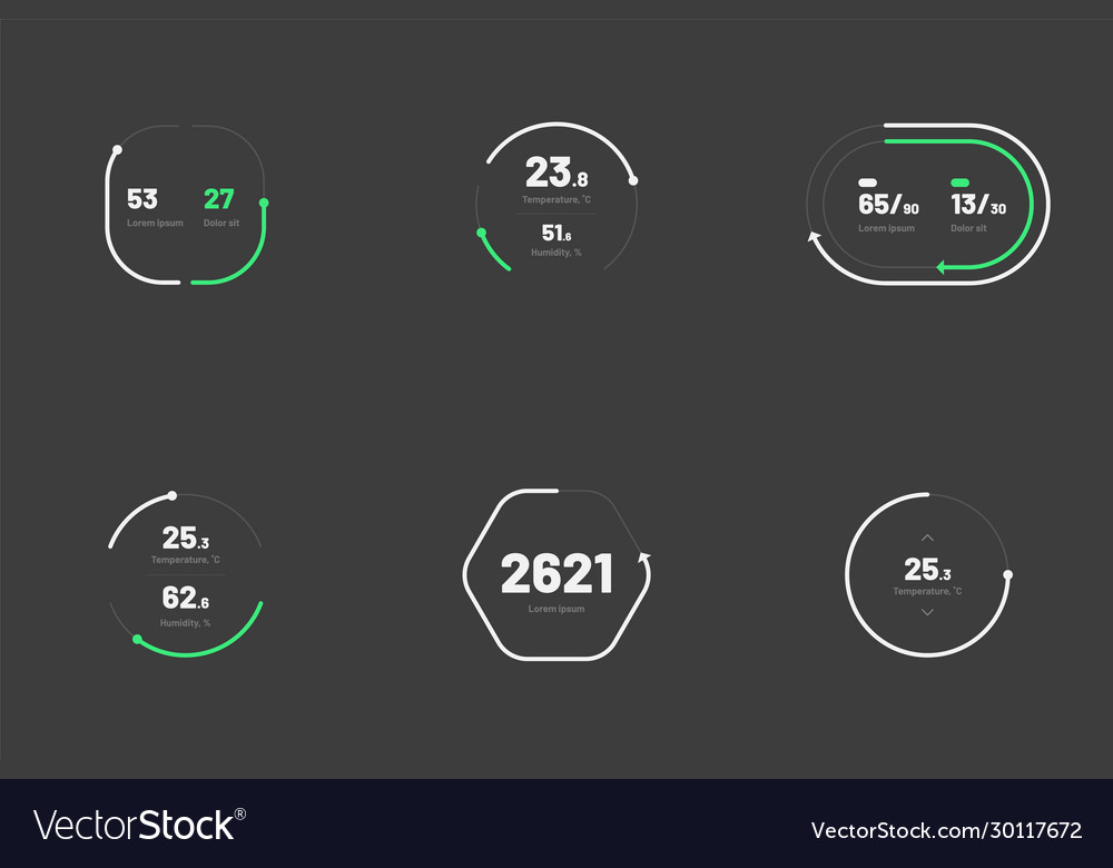 Set With Collection Indicator Template Royalty Free Vector