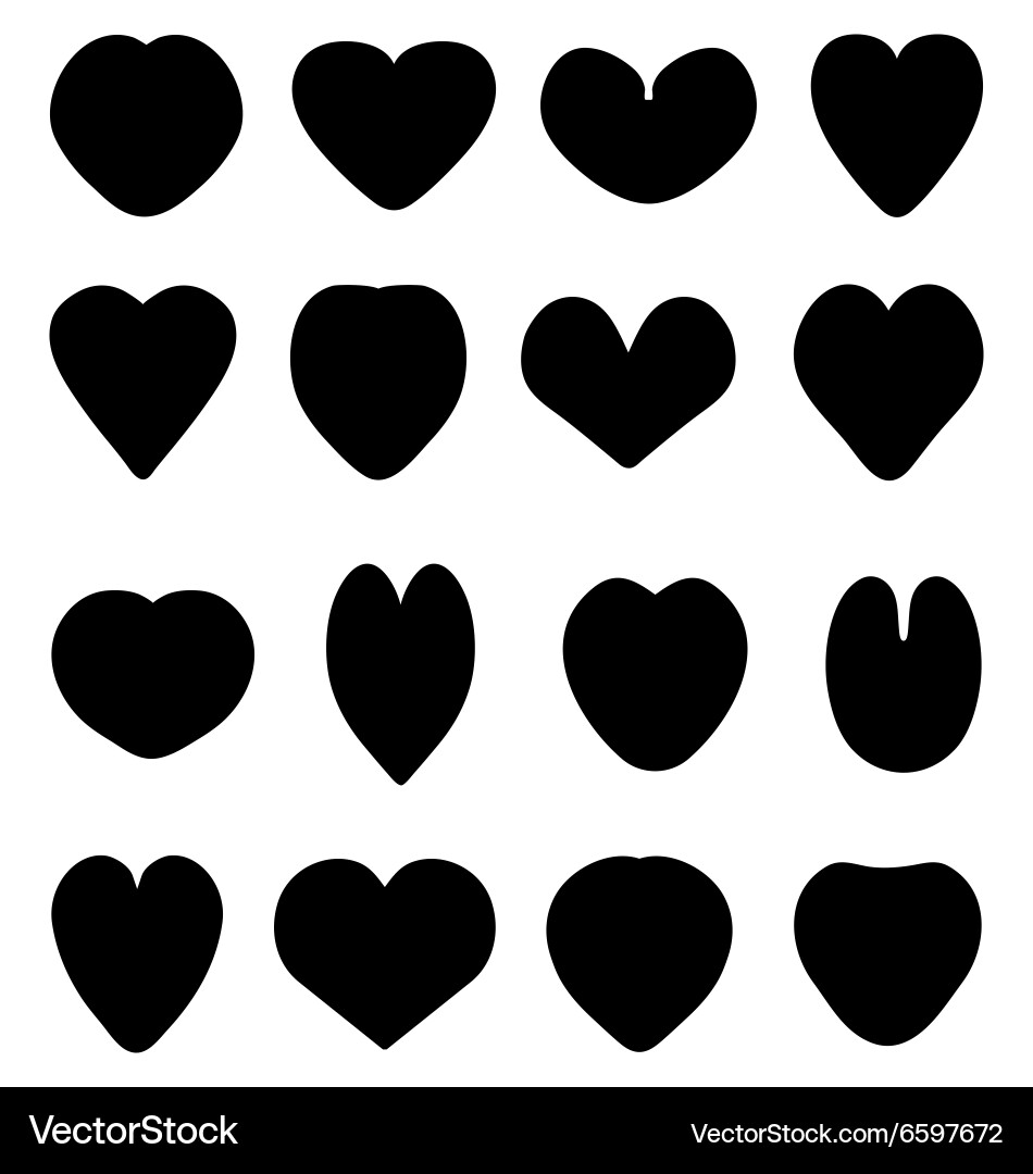 Silhouettes of heart Royalty Free Vector Image