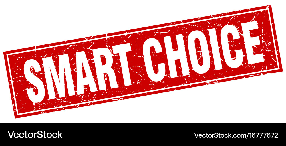Smart choice red square grunge stamp on white Vector Image