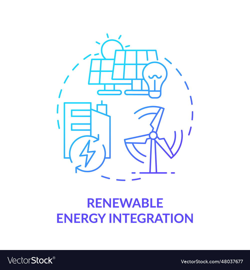 2d gradient renewable energy integration line Vector Image 2d gradient renewable energy integration line Vector Image