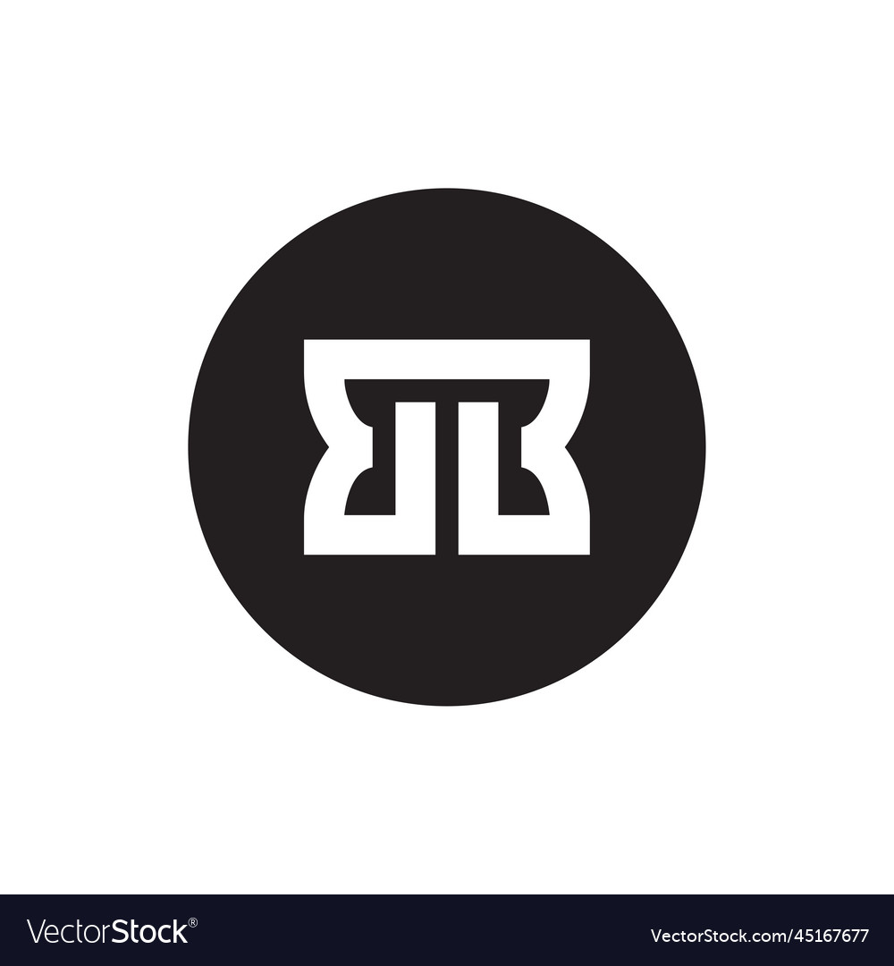 B or bb abstract logo monogram simple initial bb Vector Image