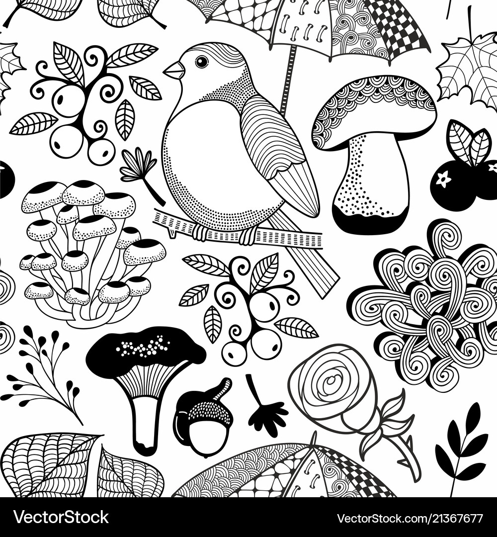 Black and white endless wallpaper for coloring Vector Image