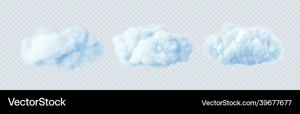 Blue clouds isolated on a transparent background Vector Image
