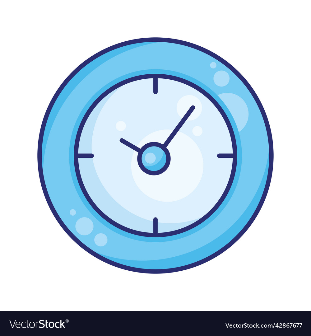 Blue time clock Royalty Free Vector Image - VectorStock