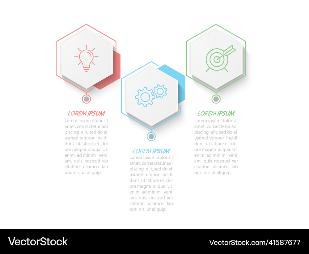 Business infographics 3 steps to achieve Vector Image
