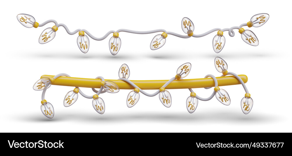 Collection with different christmas lights xmas Vector Image