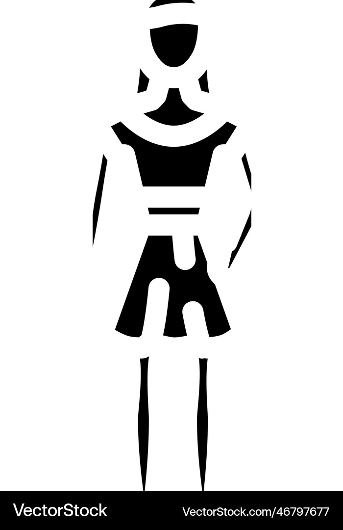 Doll toy child glyph icon Royalty Free Vector Image